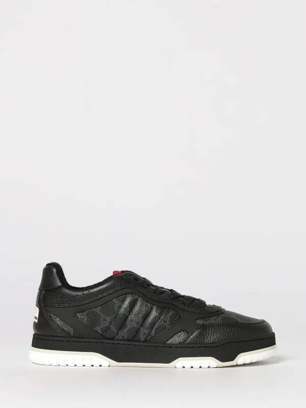 Gucci Re-web Leather Sneakers - Black
