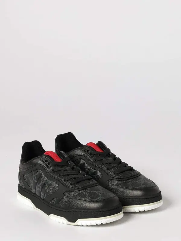 Gucci Re-web Leather Sneakers - Black
