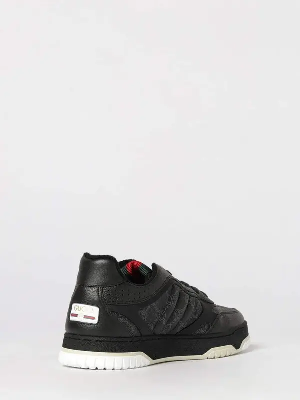 Gucci Re-web Leather Sneakers - Black