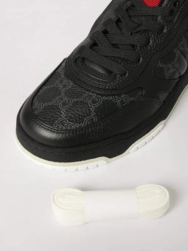 Gucci Re-web Leather Sneakers - Black