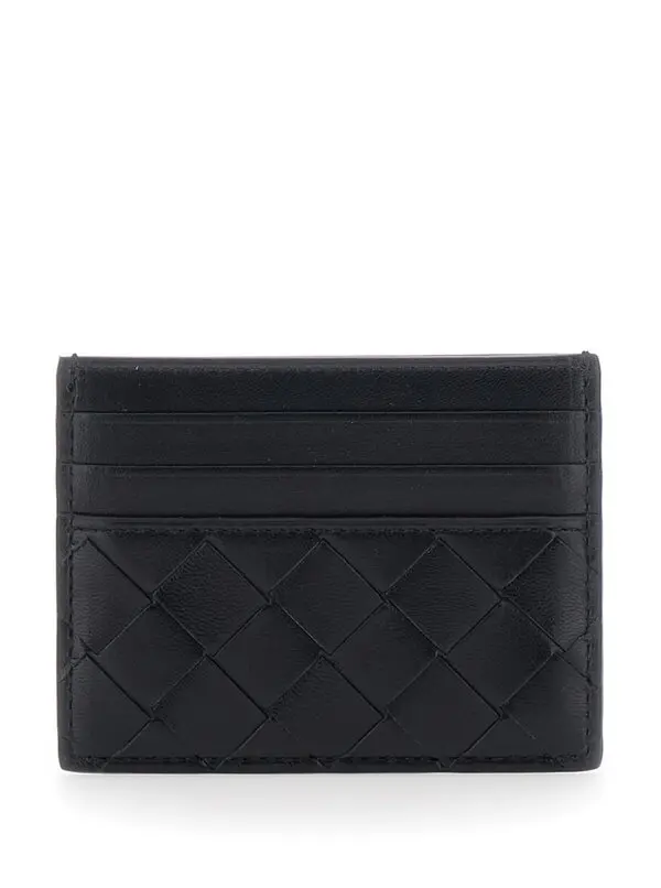 Bottega Veneta Black Leather Card Holder - Multicolor