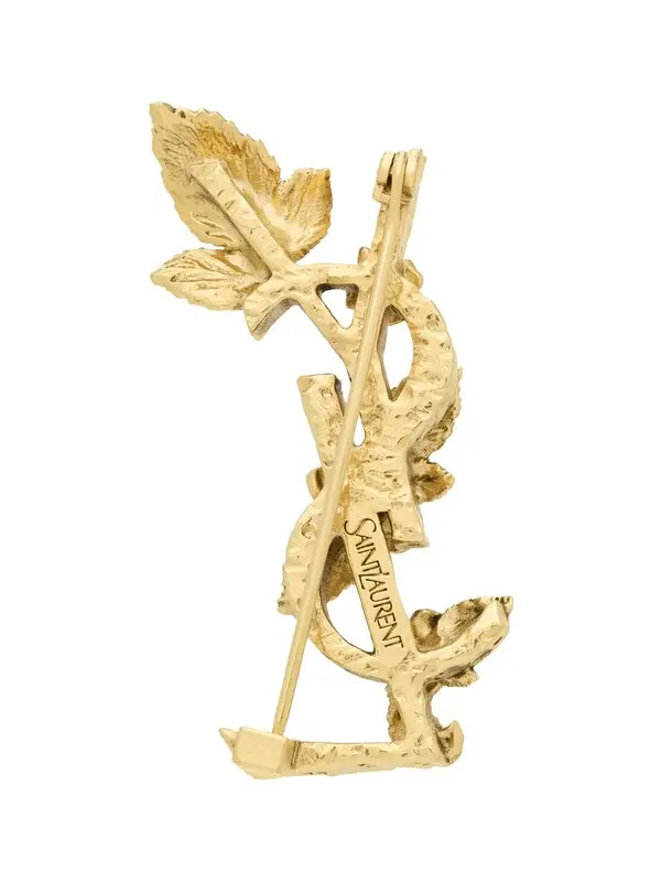 Saint Laurent Cassandre Hydrangea Brooch In Metal