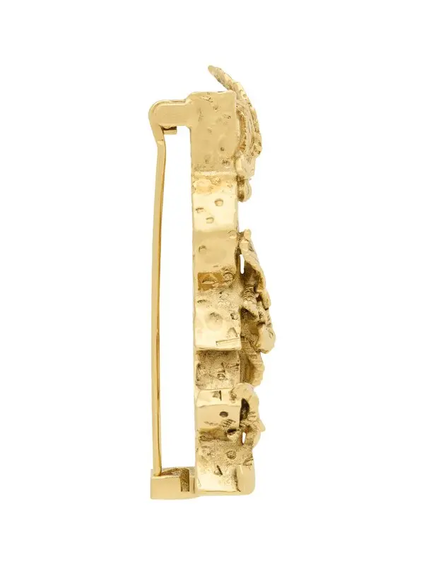 Saint Laurent Cassandre Hydrangea Brooch In Metal
