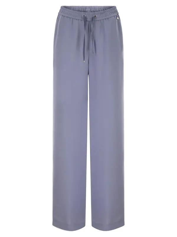 Herno Flowing Wide-leg Trousers With Drawstring - Blue
