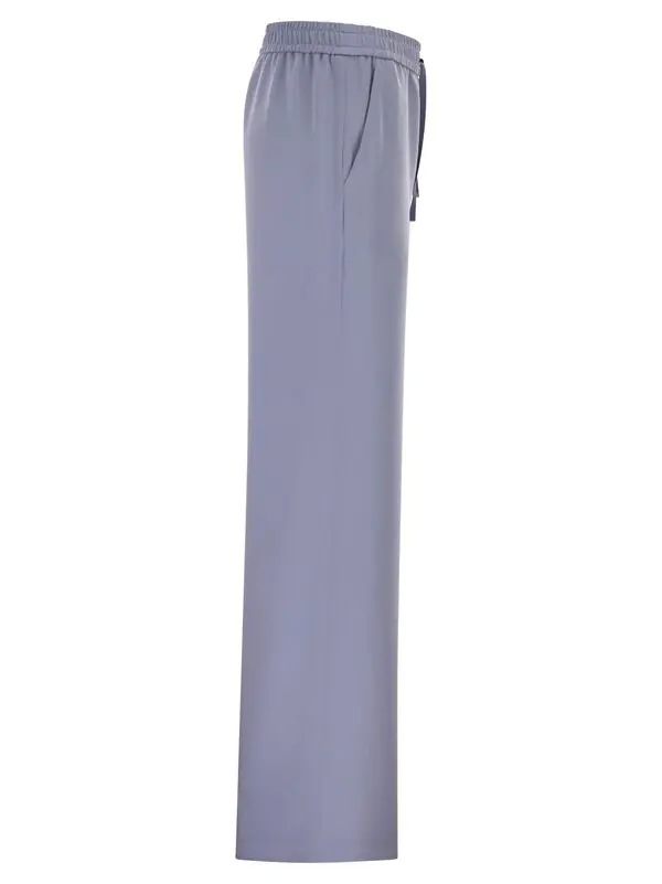 Herno Flowing Wide-leg Trousers With Drawstring - Blue