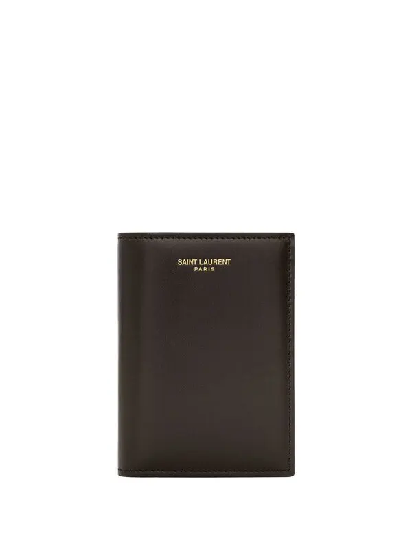 Saint Laurent Credit Card Wallet In Two-tone Smooth Leather