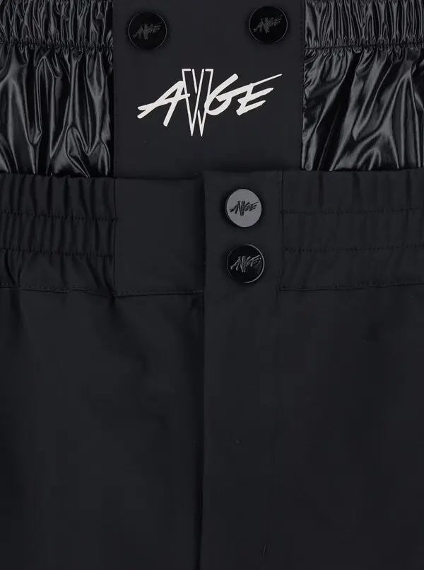 Moncler Black Bermuda Pants With Elastic Waist And Logo Patch On Front And Rear In Tech Fabric - Multicolor