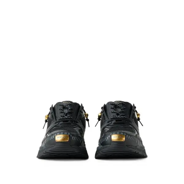 Versace Calf Leather Trainers - Black
