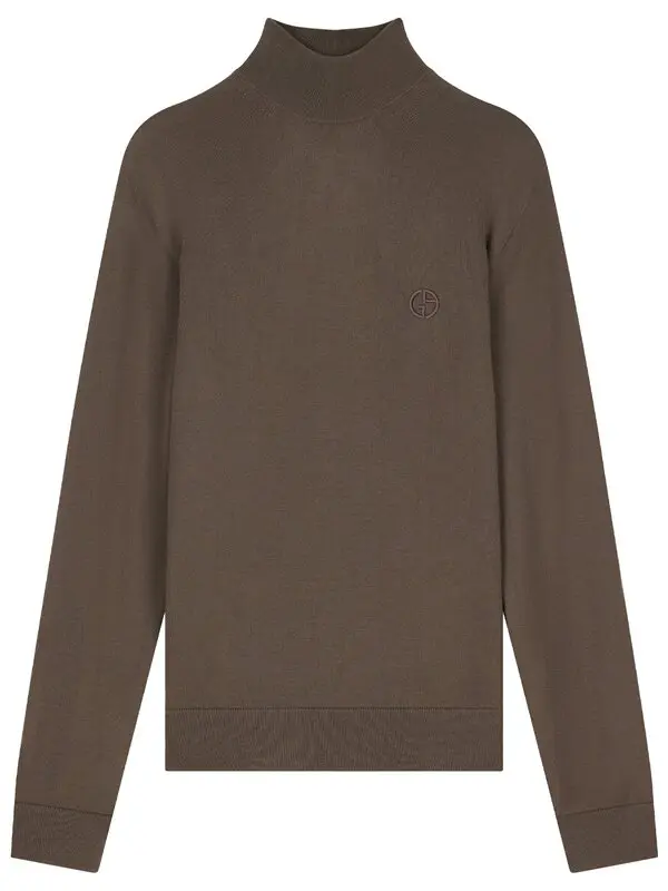 Giorgio Armani Slim-fit Sweater In Plain Knit Virgin Wool