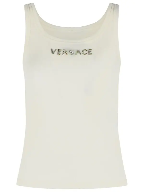 Versace Virgin Wool Tank Top - Cream