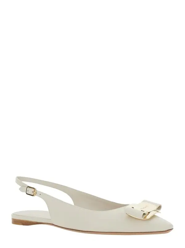 FERRAGAMO Zelmi Slingback Ballet Shoes - White