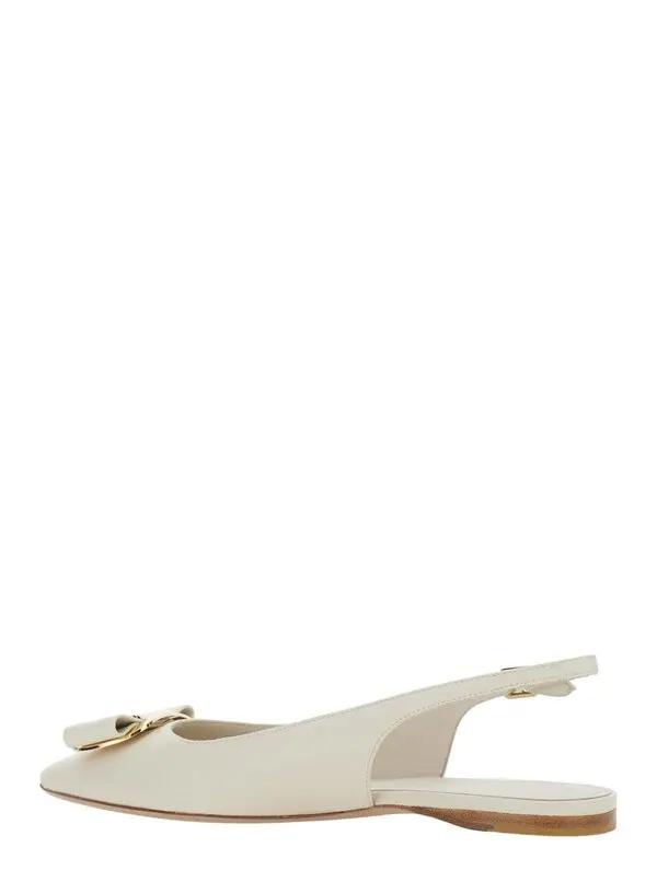 FERRAGAMO Zelmi Slingback Ballet Shoes - White