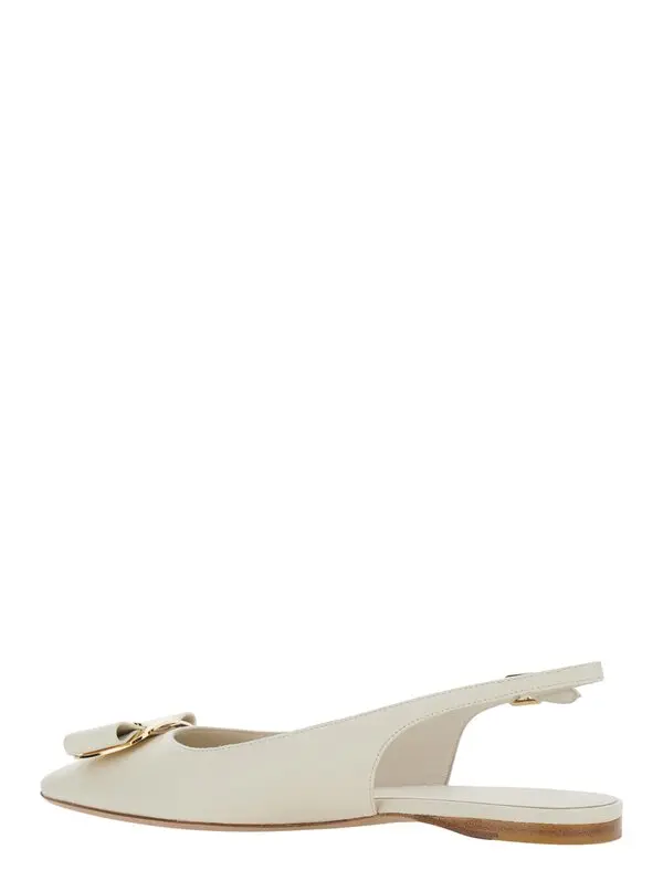 FERRAGAMO Zelmi Slingback Ballet Shoes - White