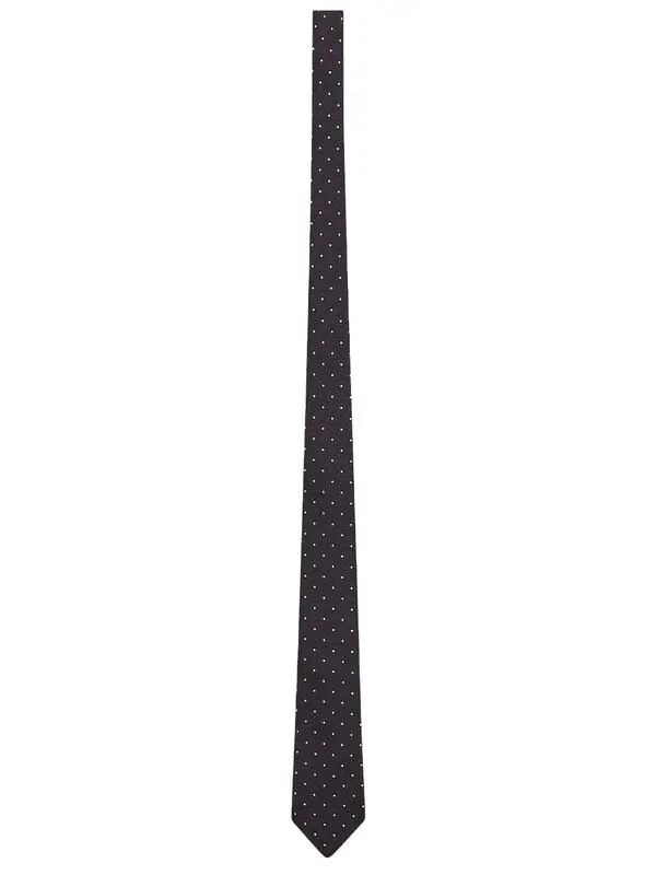 Saint Laurent Tie In Silk Jacquard - Blue