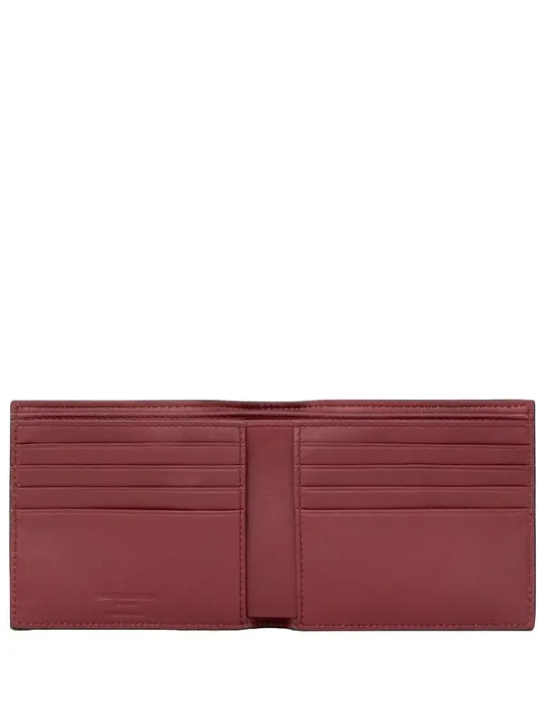 Saint Laurent East/west Wallet In Two-tone Smooth Leather