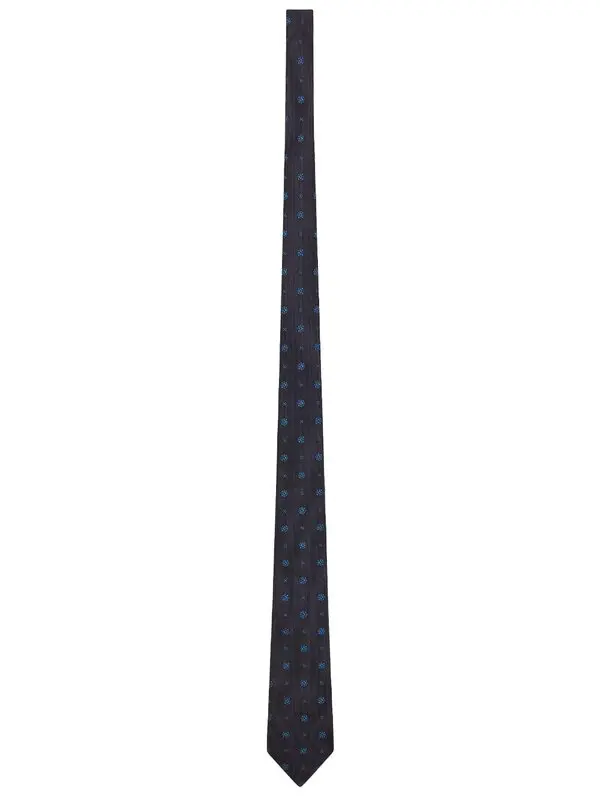 Saint Laurent Tie In Silk Jacquard - Blue