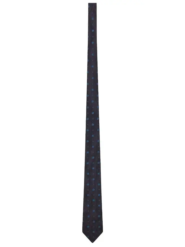 Saint Laurent Silk Jacquard Neck Tie - Blue