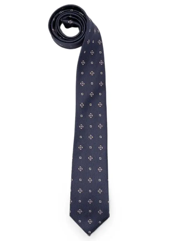 Saint Laurent Silk Jacquard Neck Tie - Blue