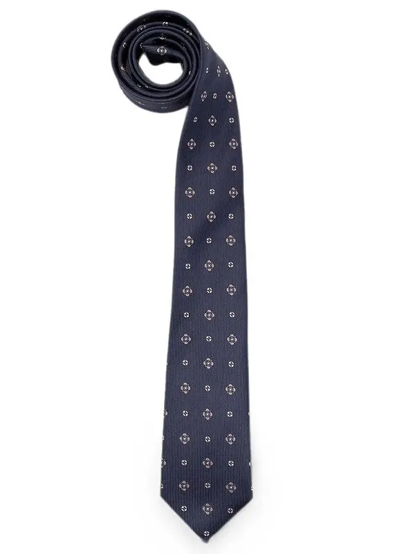 Saint Laurent Silk Jacquard Neck Tie - Blue