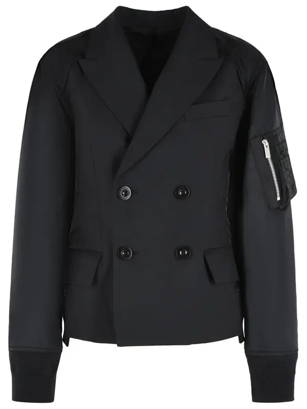 Sacai Wool Blend Blazer - Black