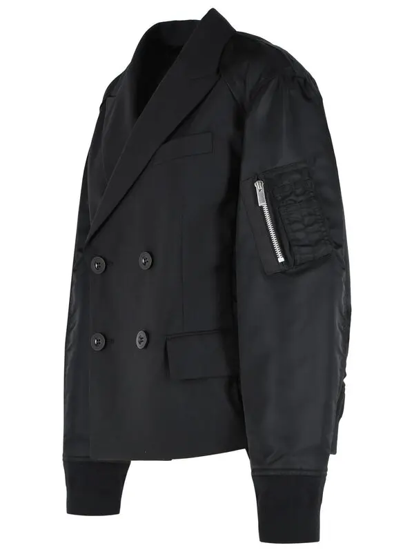 Sacai Wool Blend Blazer - Black