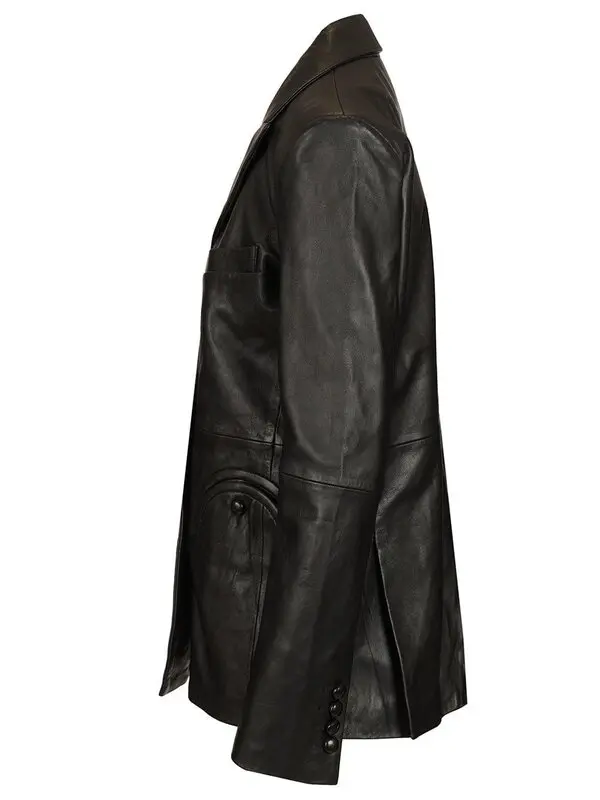 BLAZÉ MILANO Vegas Baby Double-breasted Leather Blazer