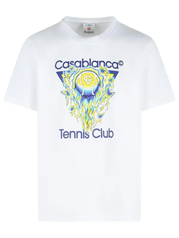 Casablanca Tennis Club Icon' Cotton T-shirt - White