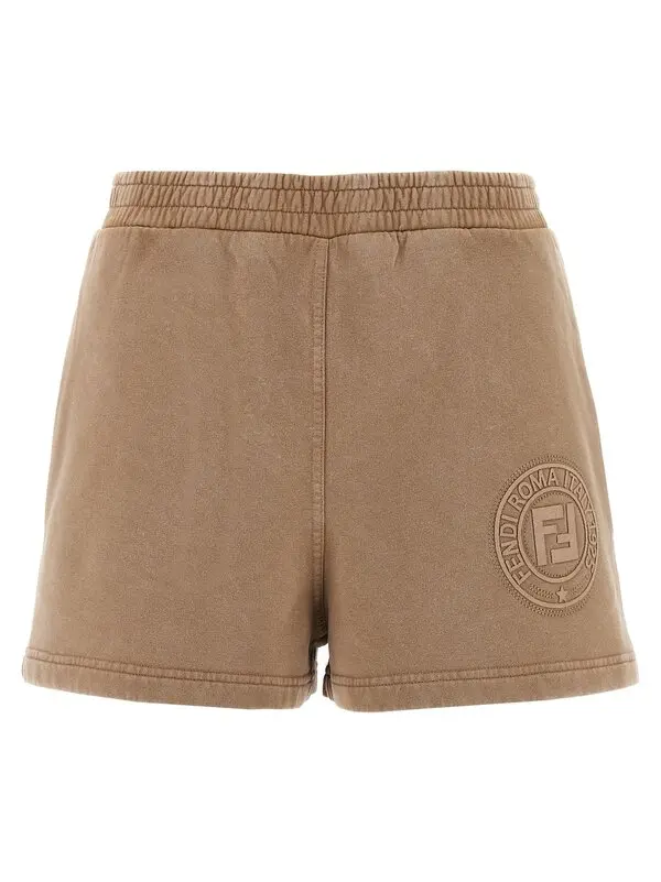 Fendi 3d Roma' Shorts - Brown