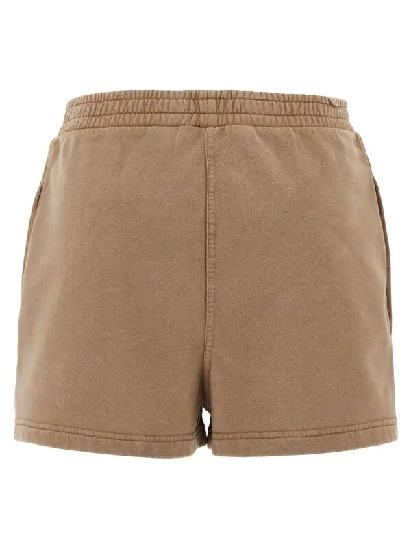 Fendi Cotton Logo Embroidered Shorts - Brown
