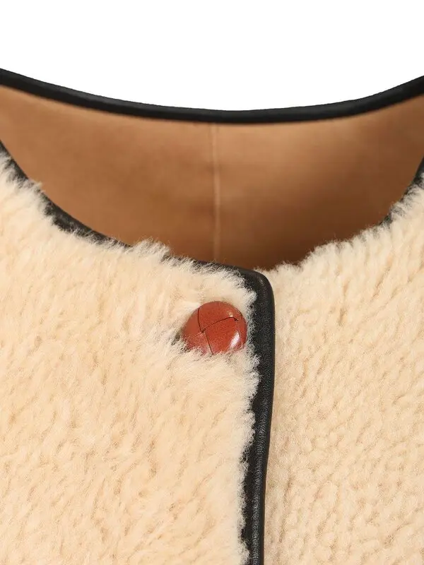 BLAZÉ MILANO Tatoosh Gliss Shearling Bolero Jacket - Brown