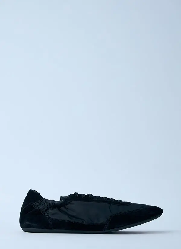Prada Collapse Re-nylon And Suede Sneakers - Black