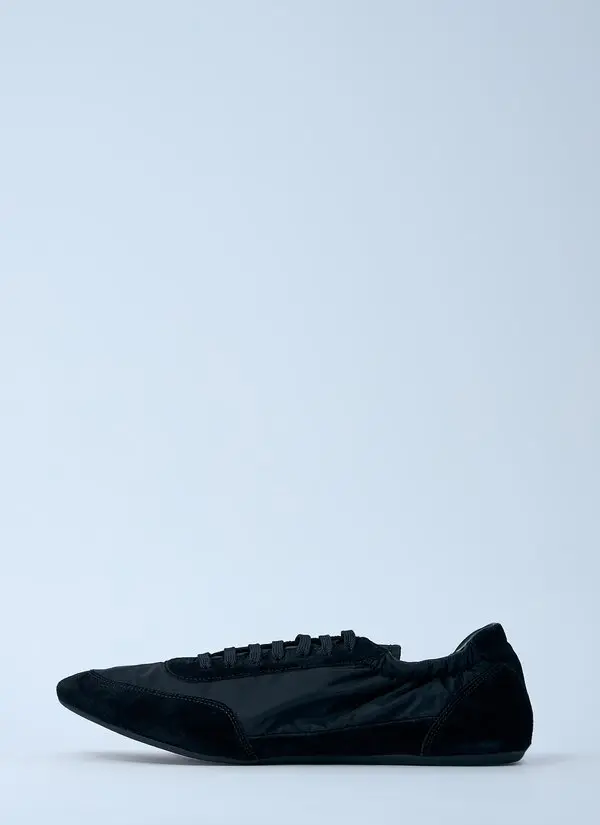 Prada Collapse Re-nylon And Suede Sneakers - Black
