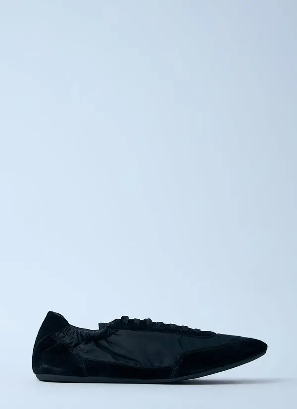 Prada Collapse Re-nylon And Suede Sneakers - Black