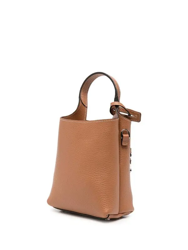 TOD'S Hammered Leather Micro Bag - Brown