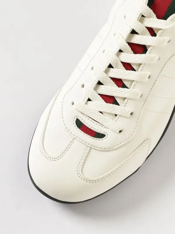 Gucci Shift Leather Sneakers - White