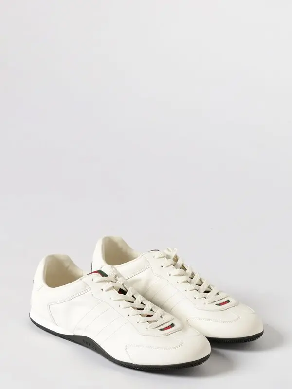 Gucci Shift Leather Sneakers - White