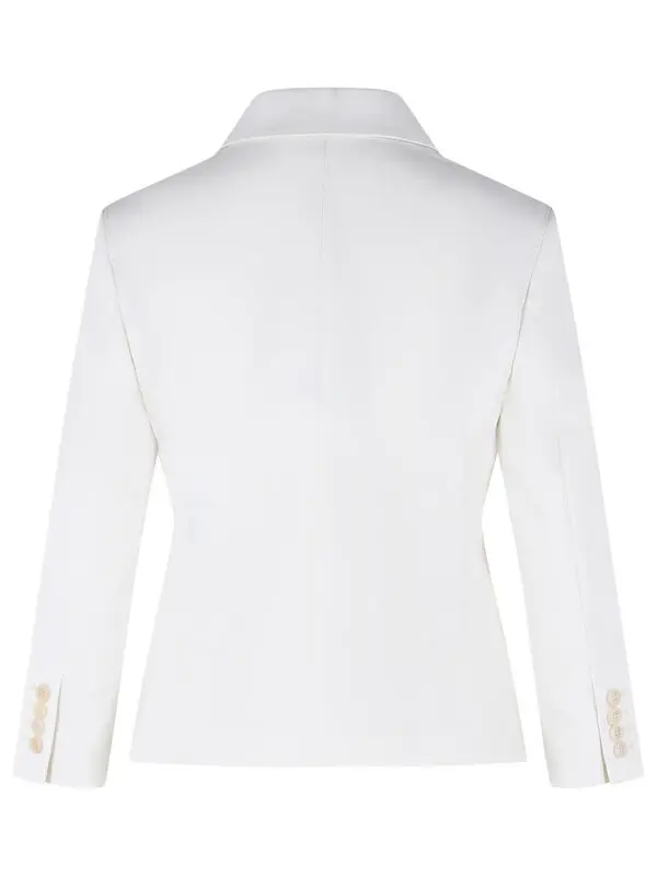 Max Mara Dorico' Cropped Blazer In Ivory Wool Tela - White