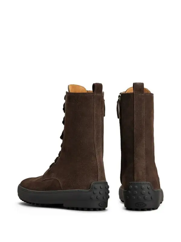 TOD'S High-laced Suede Chelsea Boots - Brown