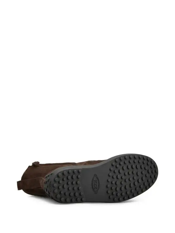 TOD'S High-laced Suede Chelsea Boots - Brown