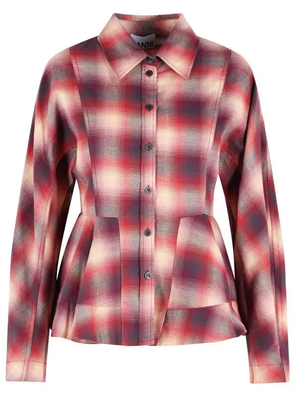 GANNI Cotton Checked Shirt