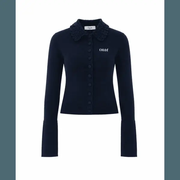 Chloé Logo Slim Cardigan - Blue