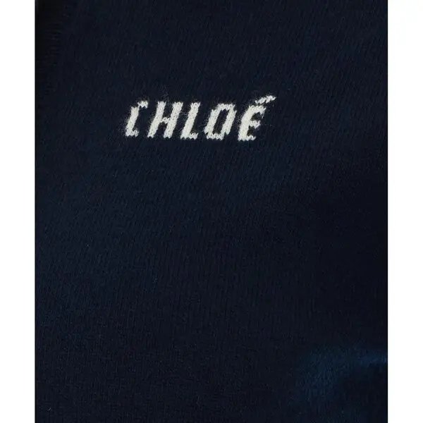 Chloé Logo Slim Cardigan - Blue