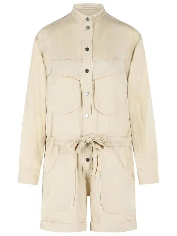 Isabel Marant Étoile Betyna' One-piece Jumpsuit In Beige Cotton Blend - Cream