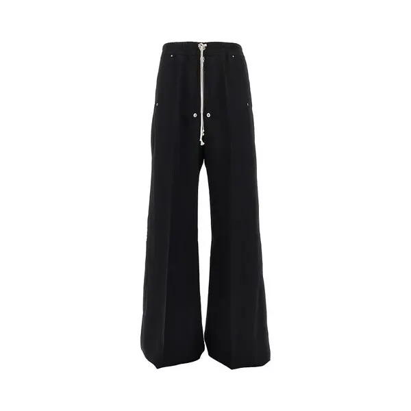 Rick Owens Wool Canvas Wide Bela Pants - Black