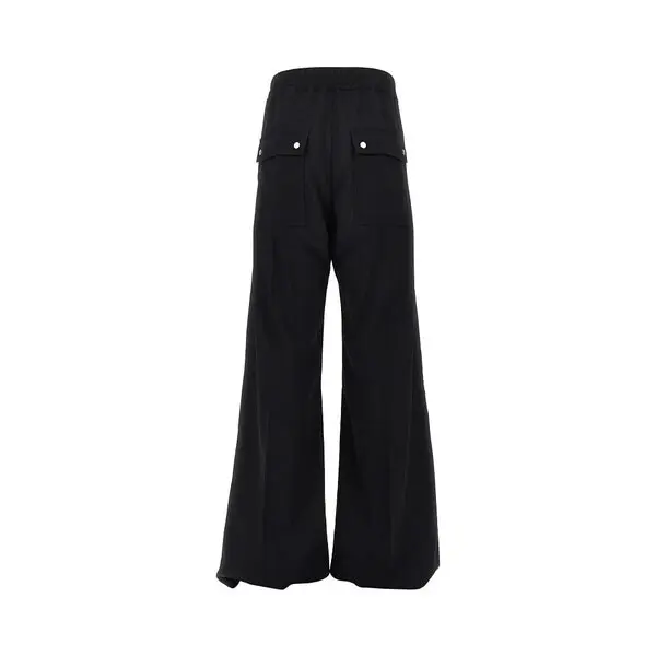 Rick Owens Wool Canvas Wide Bela Pants - Black