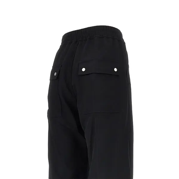 Rick Owens Wool Canvas Wide Bela Pants - Black