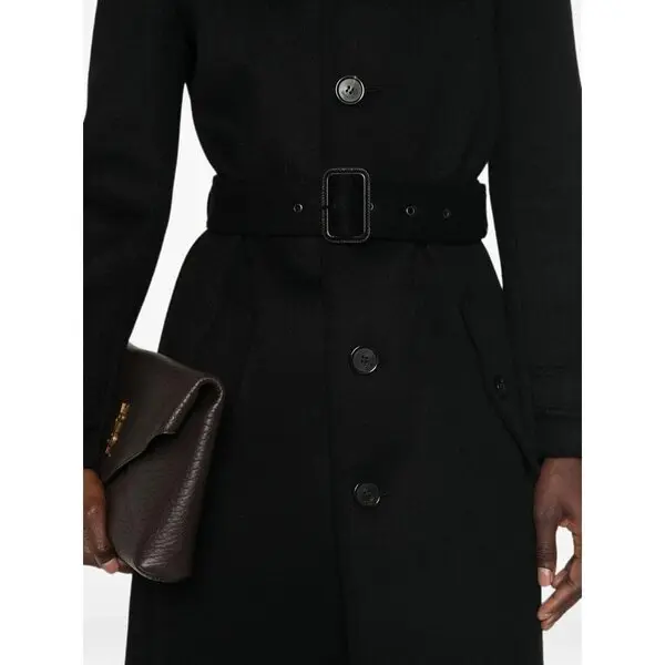 Saint Laurent Wool Single Breasted Coat