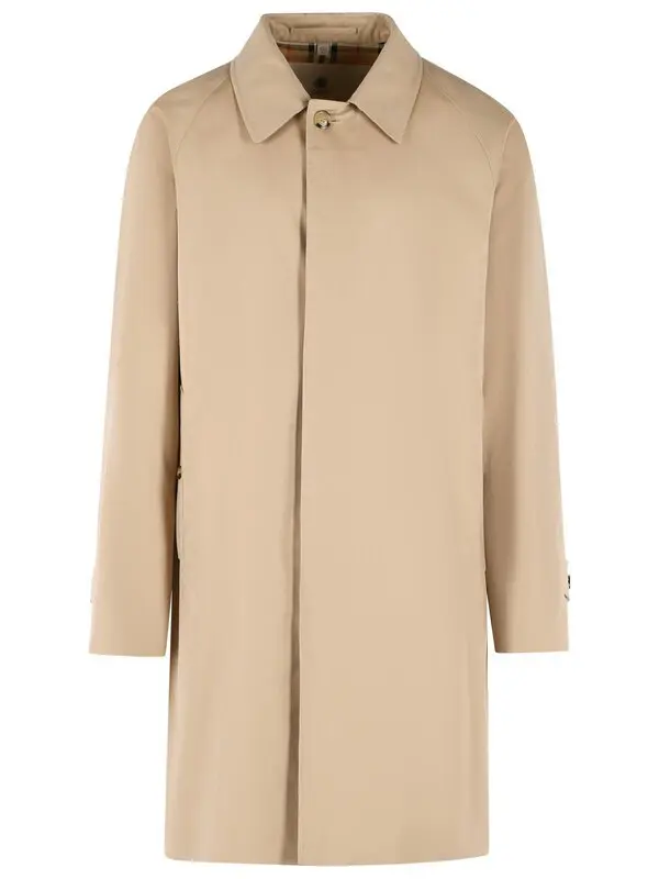Burberry Camden' Midi' Beige Cotton Trench Coat