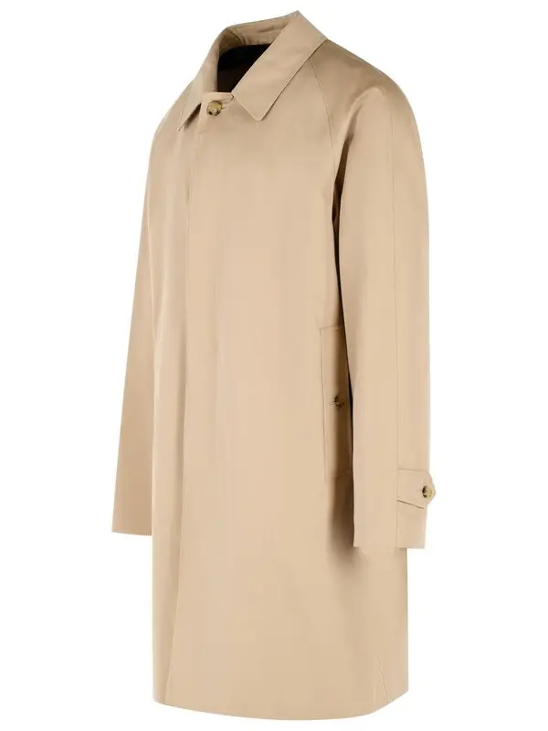 Burberry Camden' Midi' Beige Cotton Trench Coat