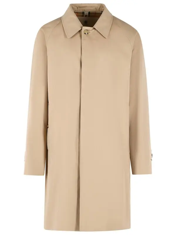 Burberry Camden' Midi' Beige Cotton Trench Coat - Cream